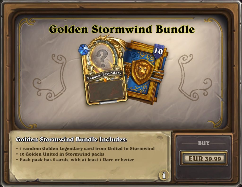 Shop Update: Stormwind Bundle (20x Pack + 2x Legendary) and Golden ...