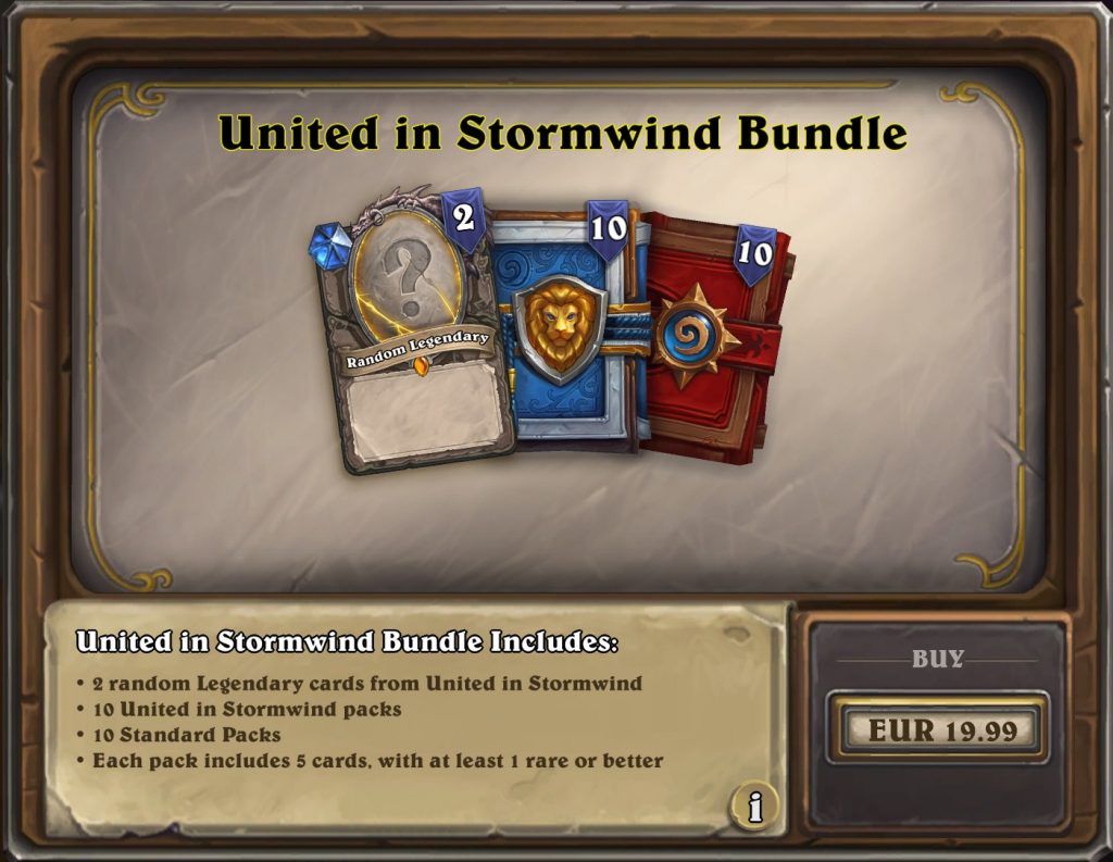 Shop Update: Stormwind Bundle (20x Pack + 2x Legendary) and Golden ...